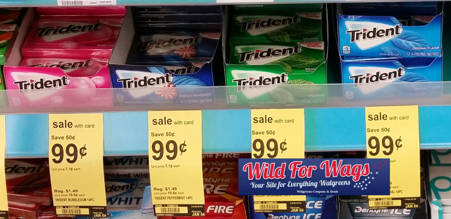 Trident Single Packs 65¢ Each!