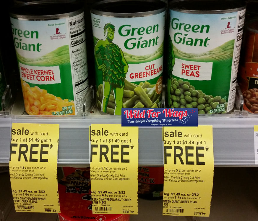 Double Dip on Green Giant Canned Vegetables 50¢ Each!